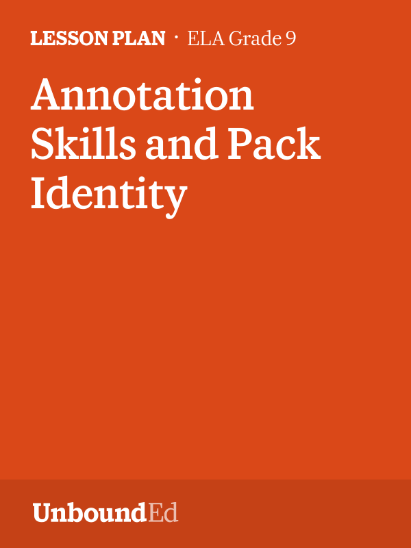 ELA G9: Annotation Skills and Pack Identity