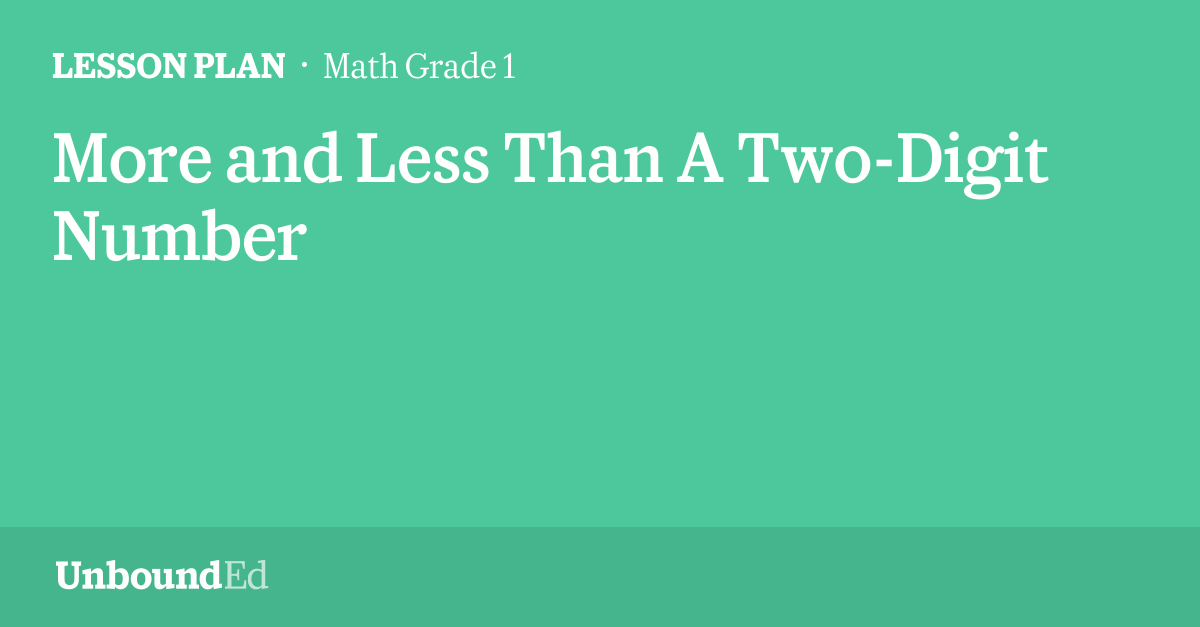 MATH G1: More and Less Than A Two-Digit Number