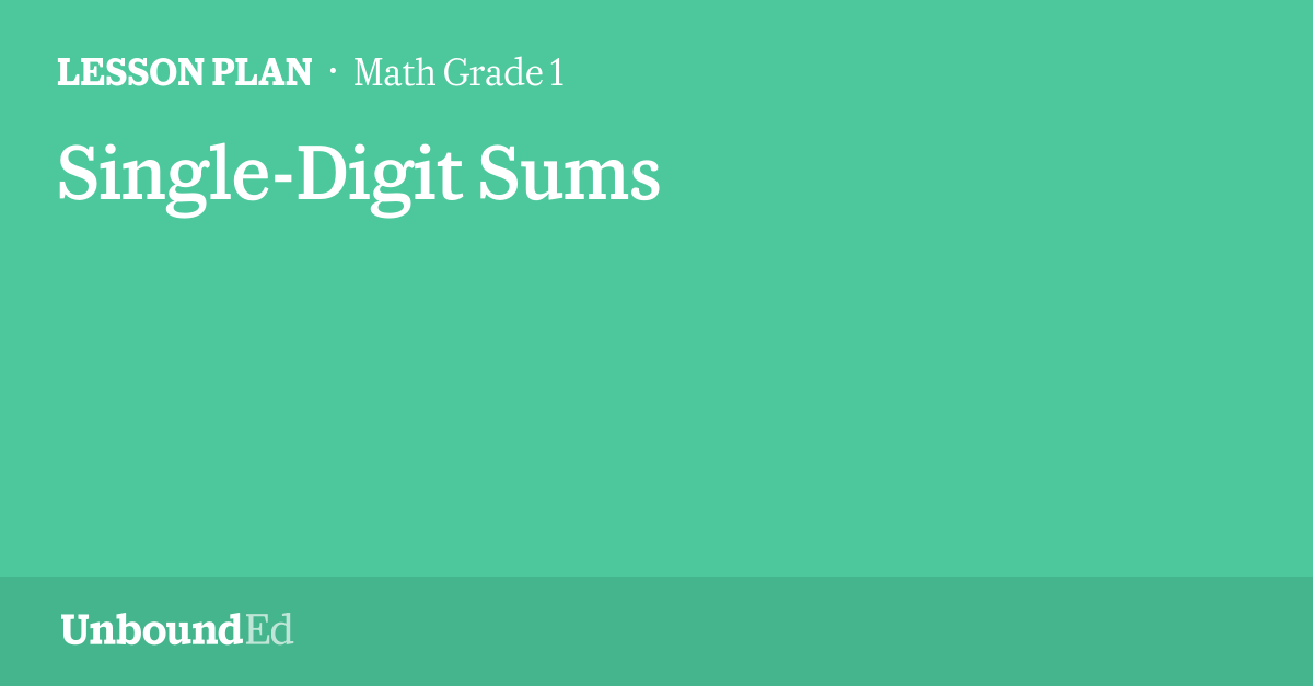 MATH G1: Single-Digit Sums