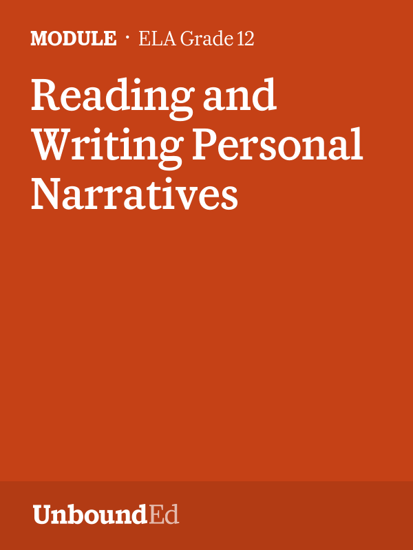 ELA G12: Reading and Writing Personal Narratives