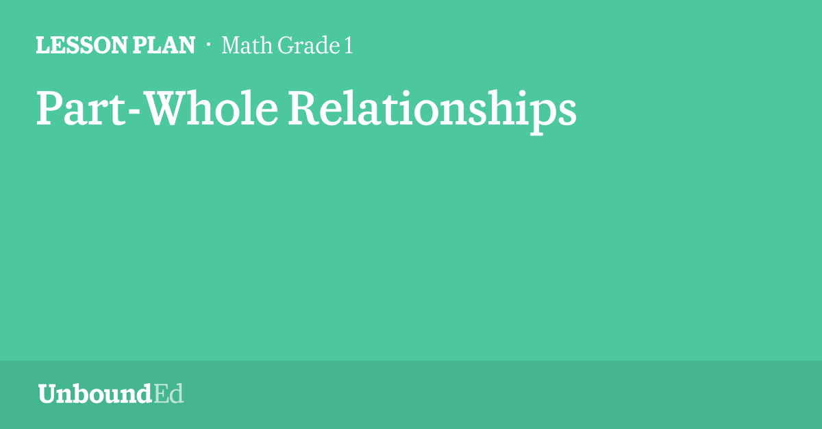 MATH G1: Part-Whole Relationships