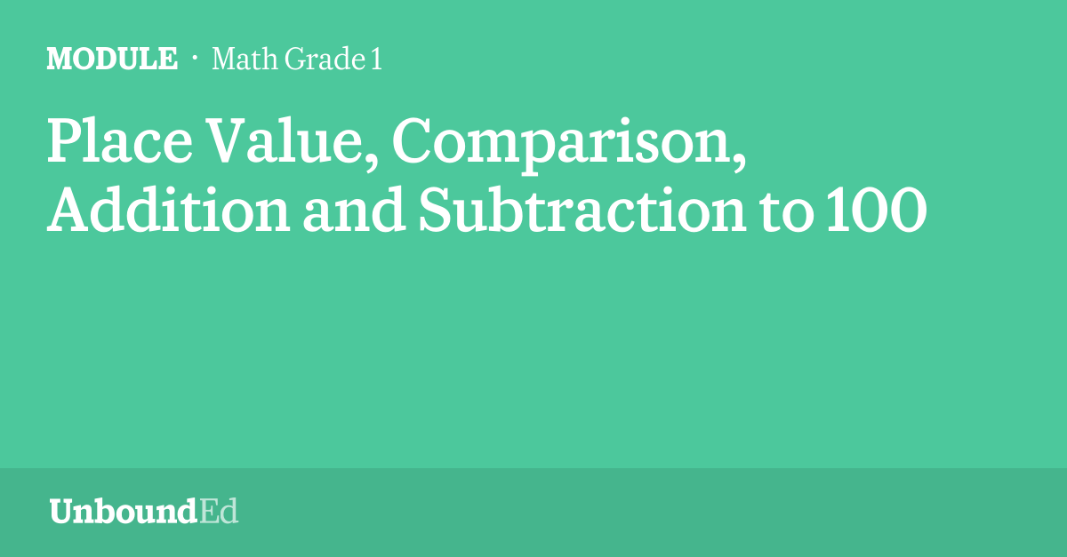 MATH G1: Place Value, Comparison, Addition and Subtraction to 100