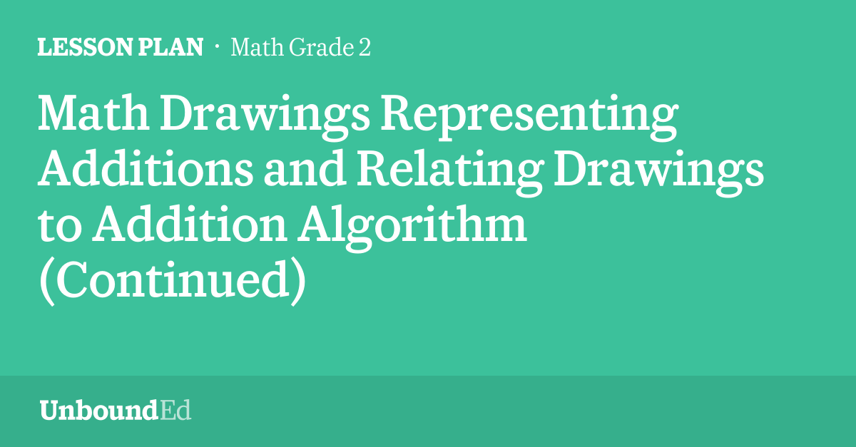 MATH G2: Math Drawings Representing Additions and Relating Drawings to ...
