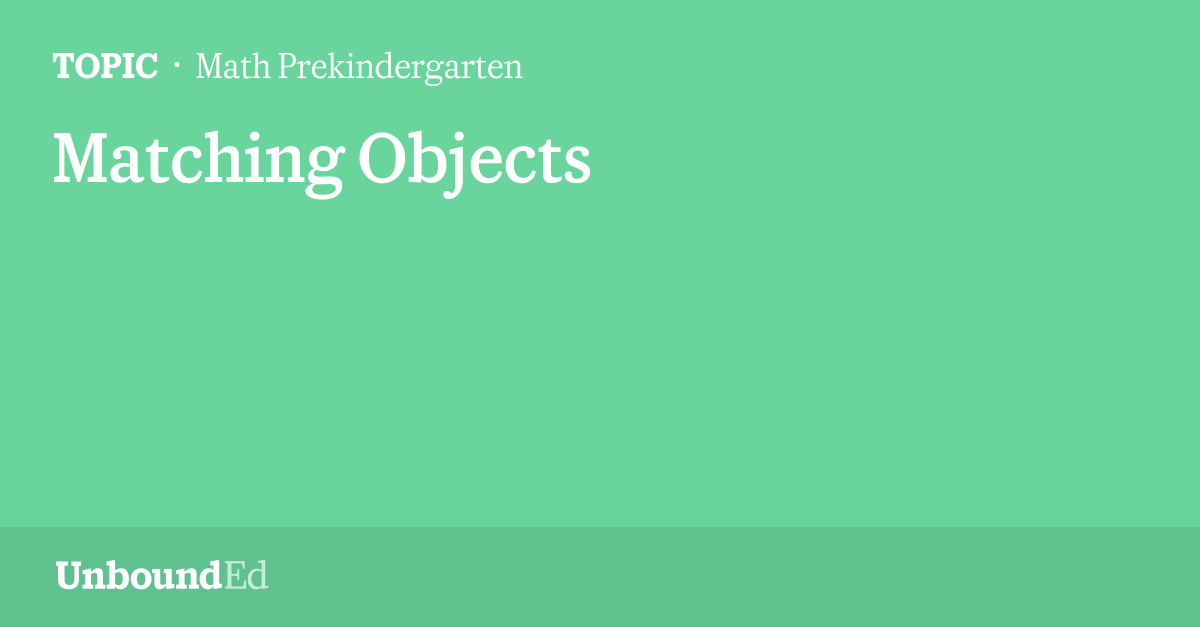 MATH PK: Matching Objects