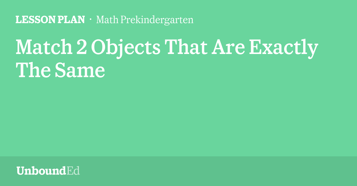 MATH PK: Match 2 Objects That Are Exactly The Same
