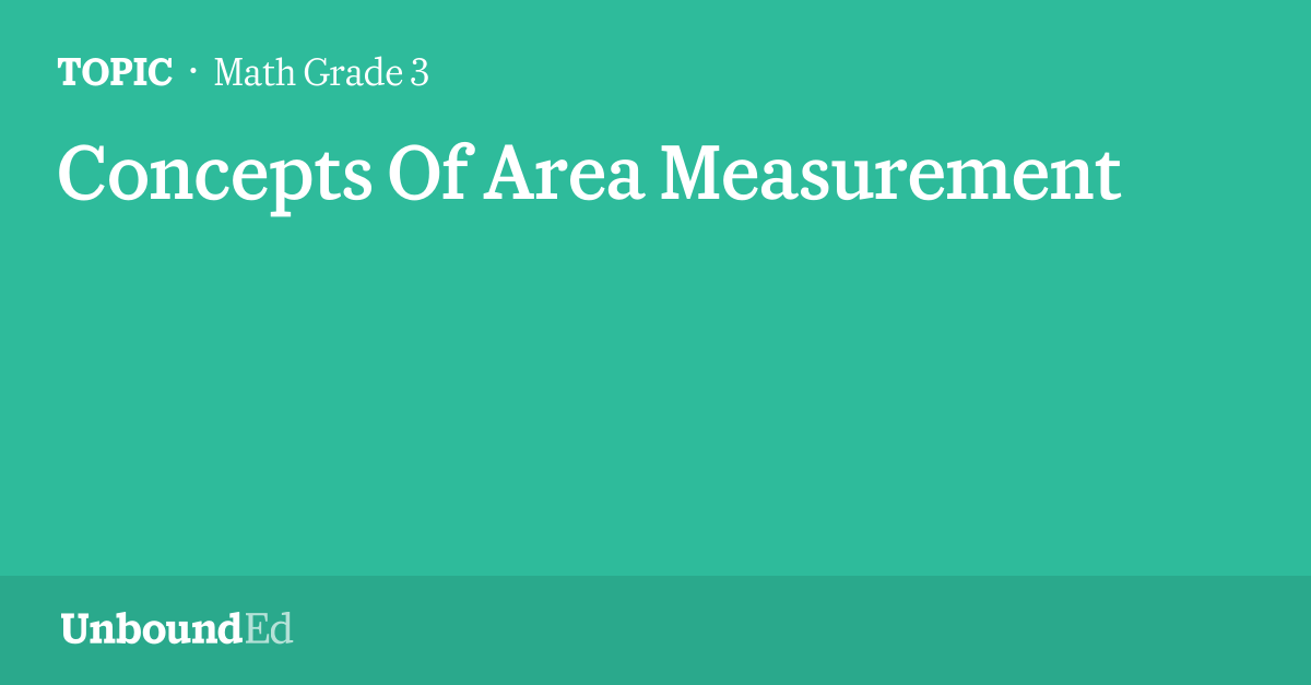 MATH G3: Concepts Of Area Measurement