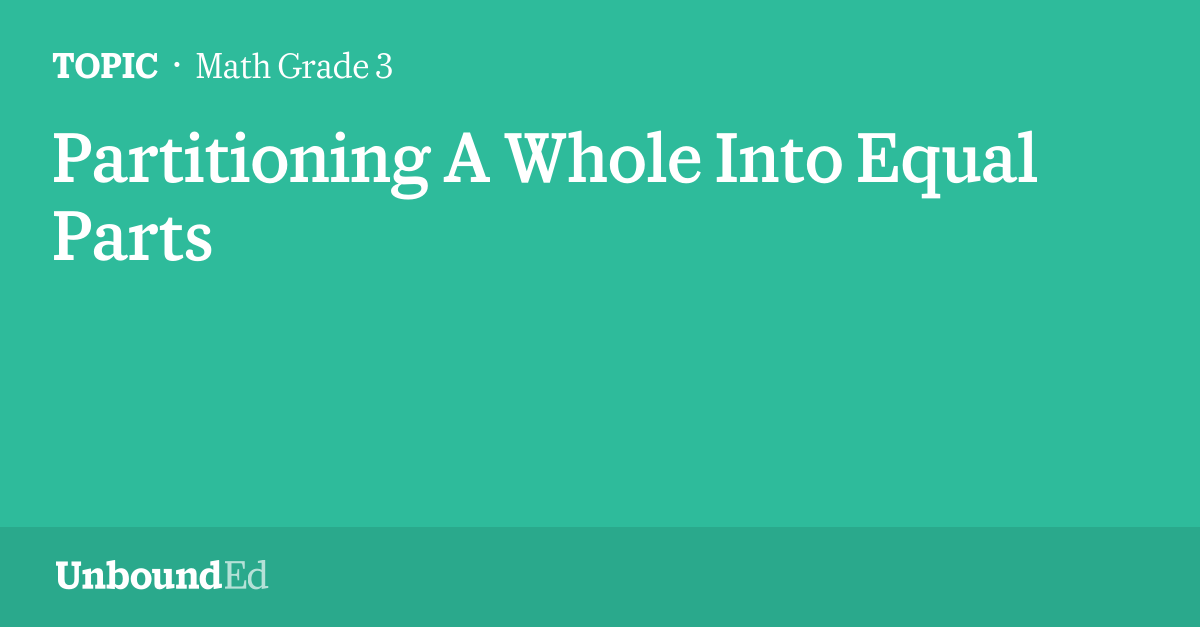 MATH G3: Partitioning A Whole Into Equal Parts