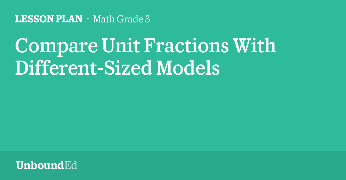 MATH G3: Compare Unit Fractions With Different-Sized Models