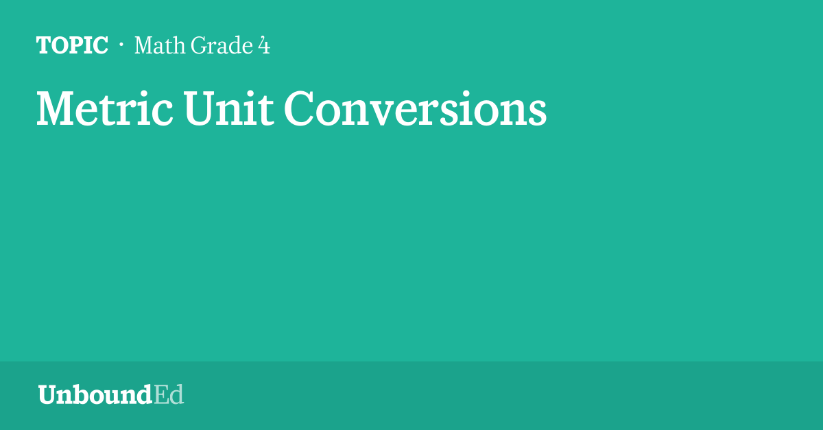 MATH G4: Metric Unit Conversions