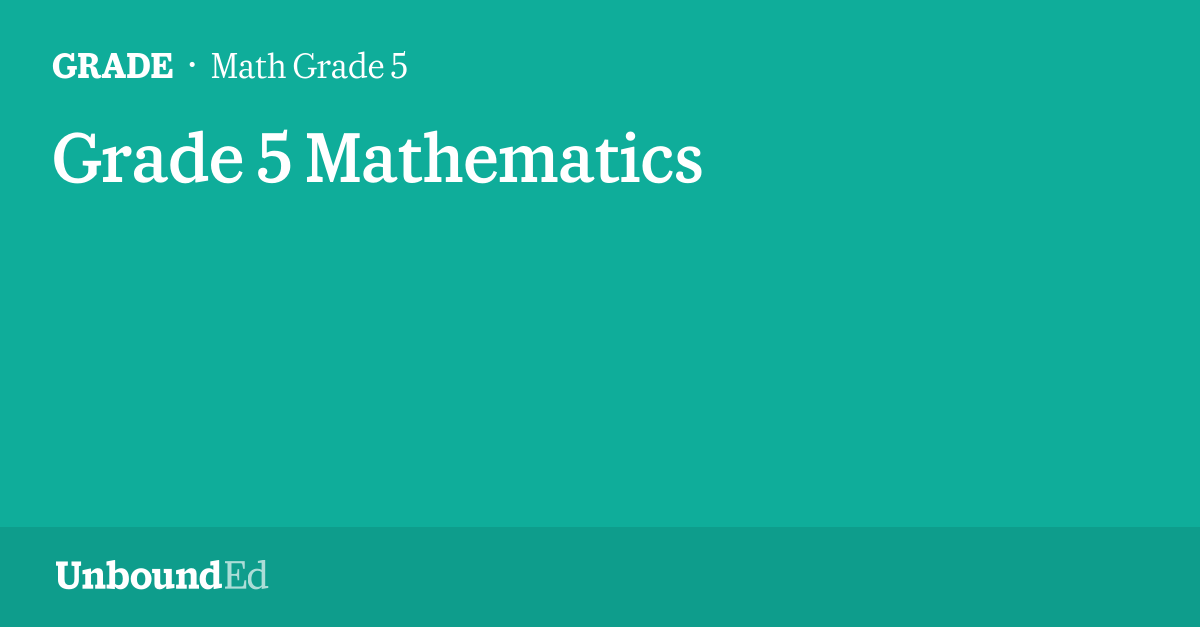 MATH G5: Grade 5 Mathematics