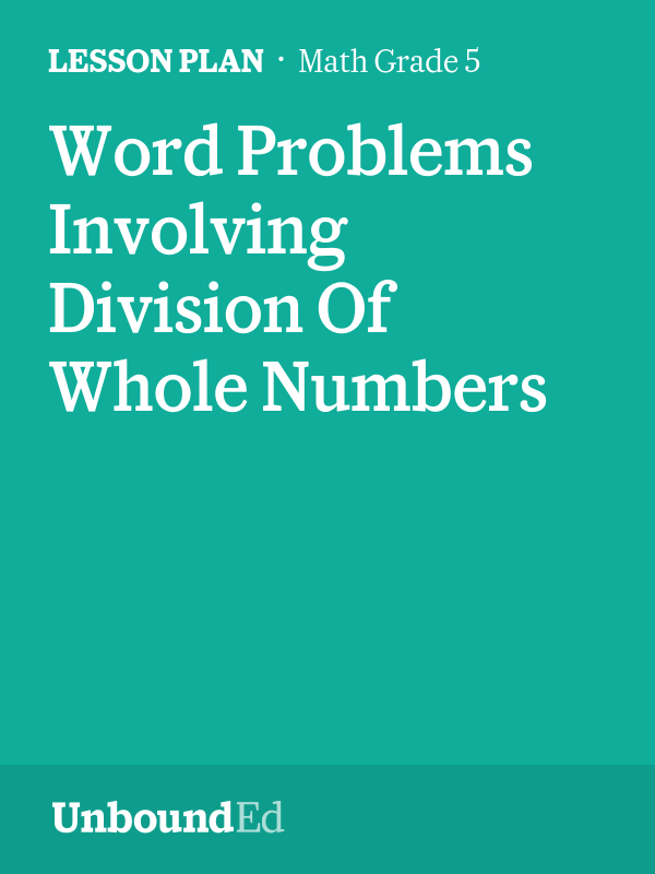 MATH G5: Word Problems Involving Division Of Whole Numbers