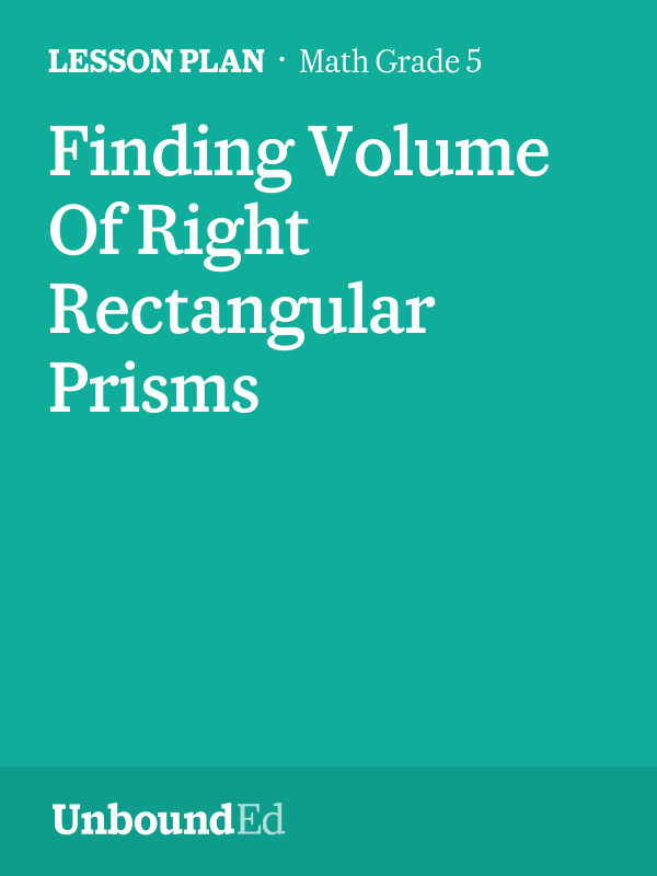 MATH G5: Finding Volume Of Right Rectangular Prisms