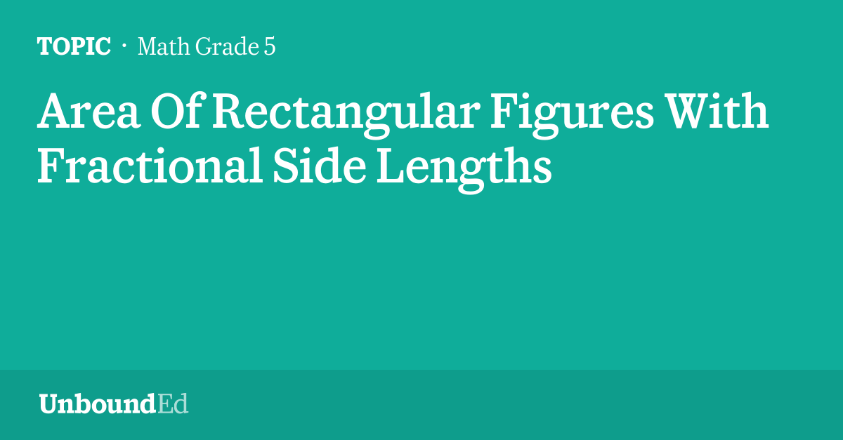 MATH G5: Area Of Rectangular Figures With Fractional Side Lengths