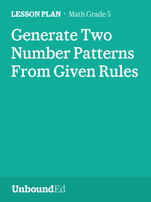 MATH G5: Generate Two Number Patterns From Given Rules