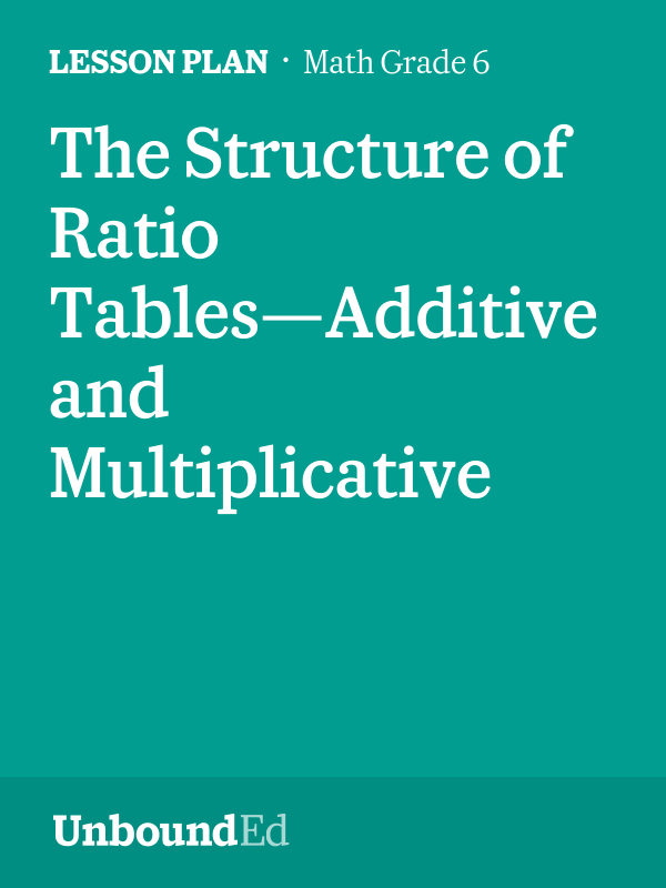 MATH G6: The Structure of Ratio Tables—Additive and Multiplicative