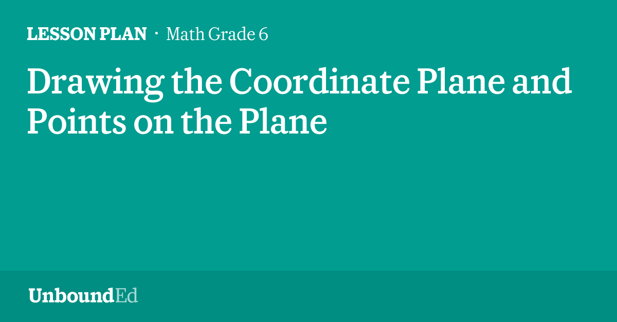 MATH G6: Drawing the Coordinate Plane and Points on the Plane