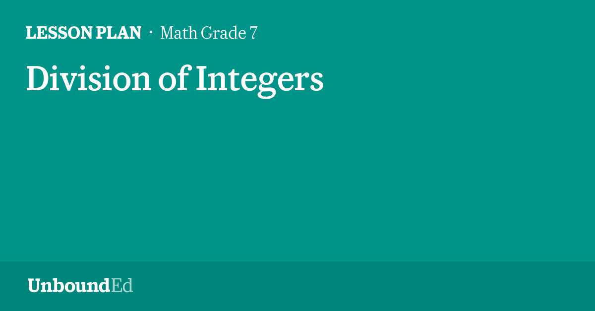 MATH G7: Division of Integers