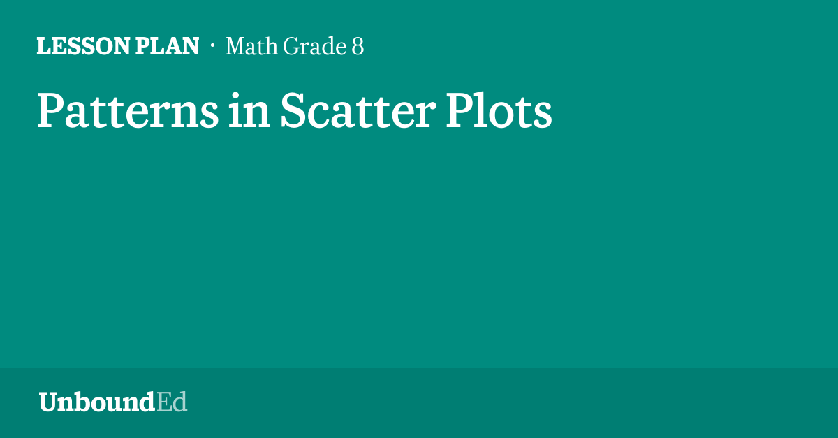 MATH G8: Patterns in Scatter Plots