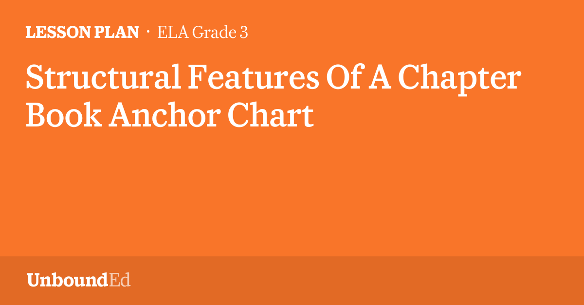 ELA G3: Structural Features Of A Chapter Book Anchor Chart