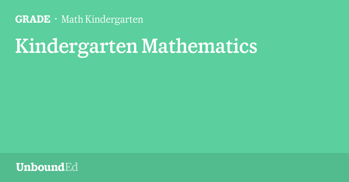 MATH K: Kindergarten Mathematics
