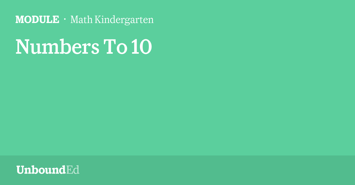MATH K: Numbers To 10