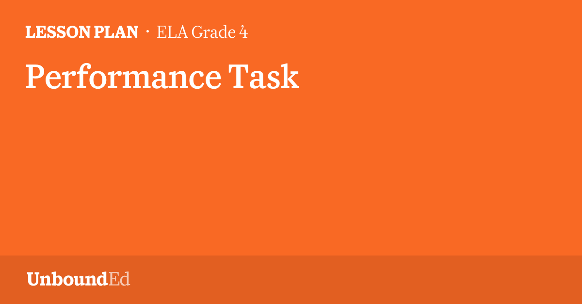 ELA G4: Performance Task