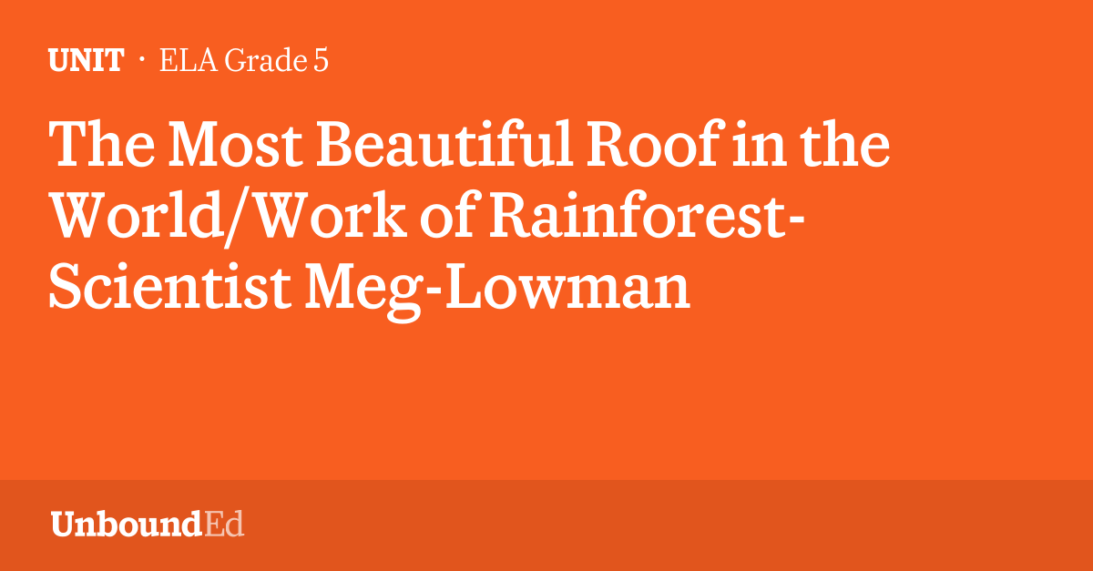 ELA G5: The Most Beautiful Roof in the World/Work of Rainforest ...