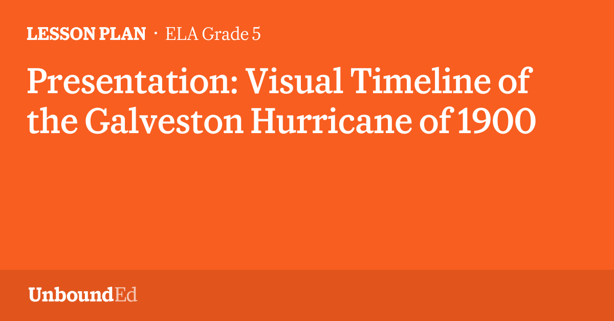ELA G5: Presentation: Visual Timeline of the Galveston Hurricane of 1900