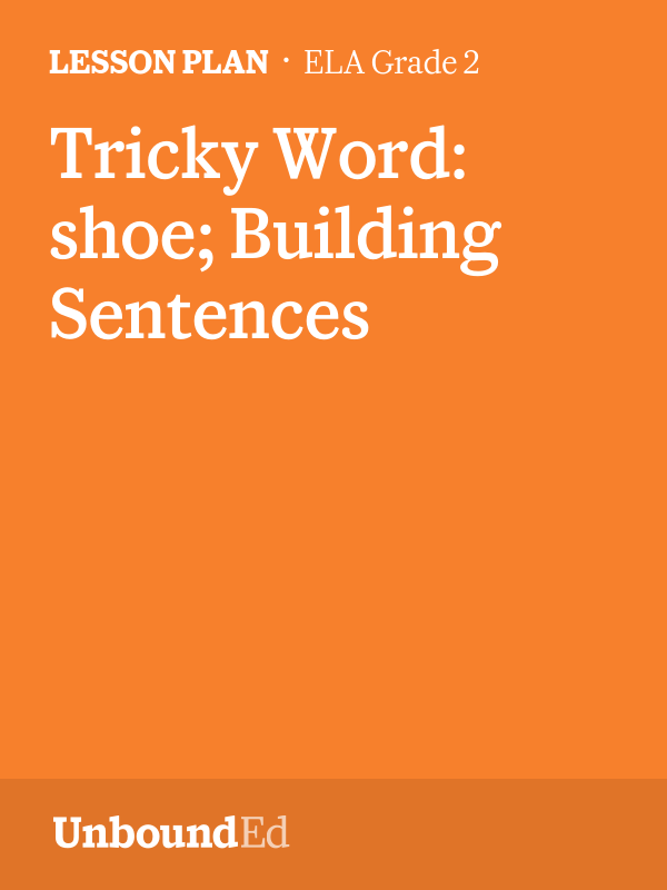 ELA G2: Tricky Word: shoe; Building Sentences