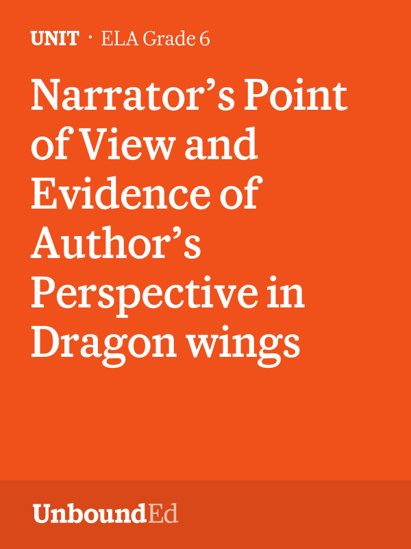 ELA G6: Narrator’s Point of View and Evidence of Author’s Perspective ...