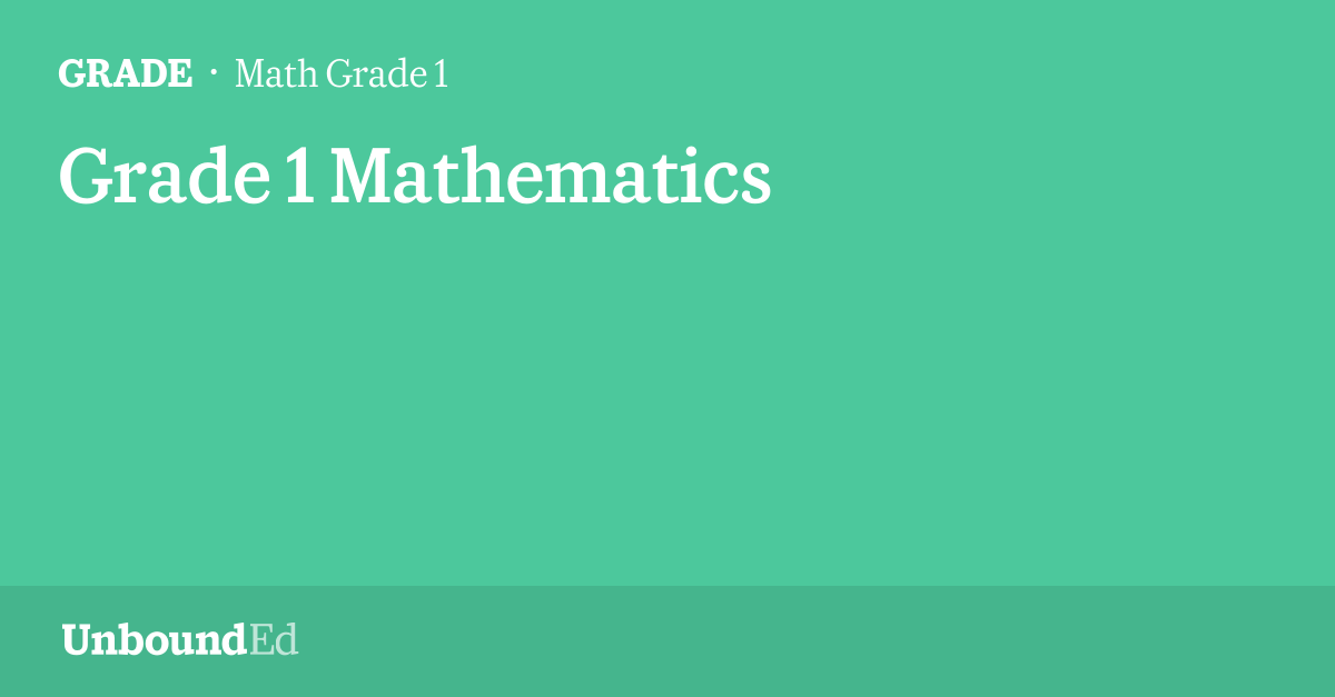 MATH G1: Grade 1 Mathematics