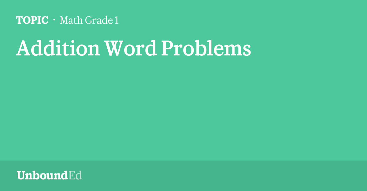 MATH G1: Addition Word Problems