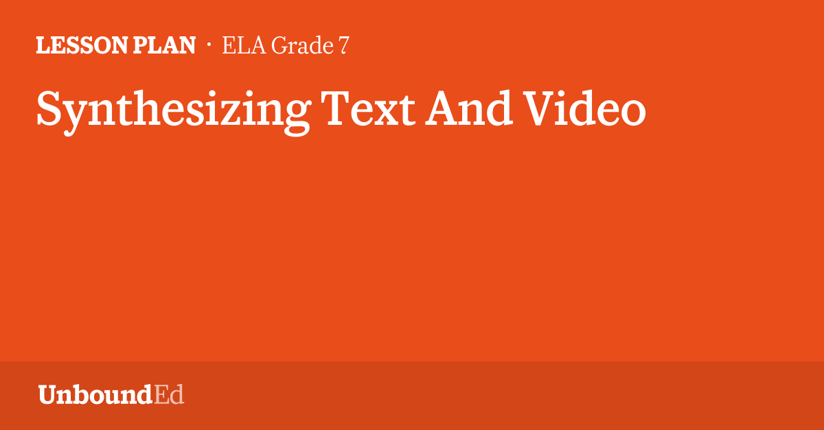 ELA G7: Synthesizing Text And Video