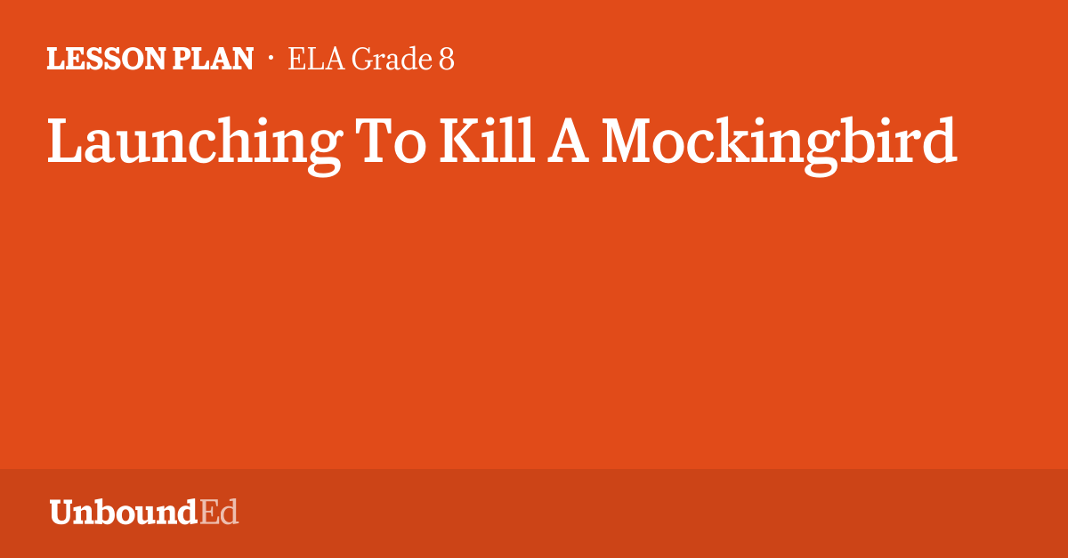 Ela G8 Launching To Kill A Mockingbird